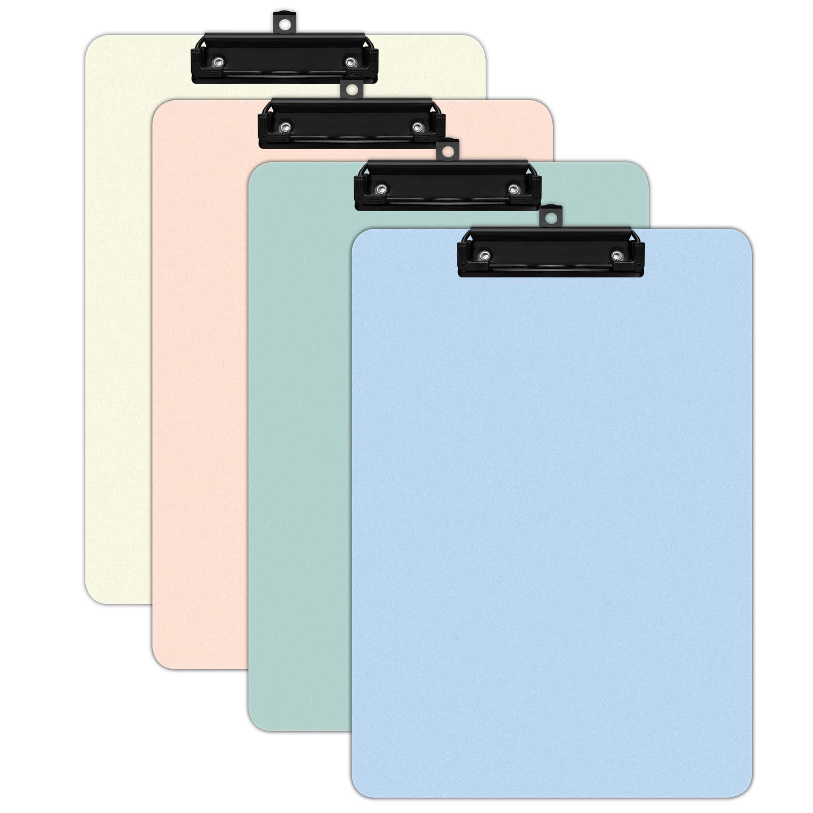 Amazon.com : 4 Pack Colored Clip Boards,Plastic Clipboards with Low ...