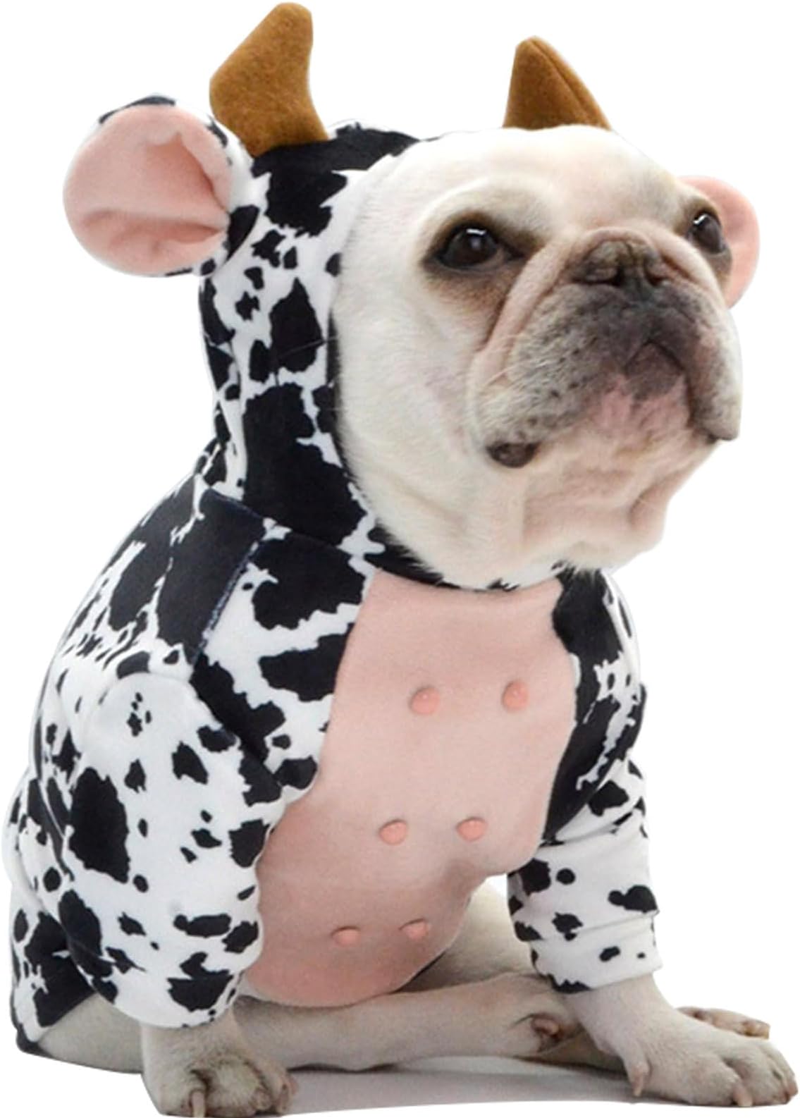 Amazon.com : Cow Pet Dog Costume French Bulldog Funny Cow Dog Party ...