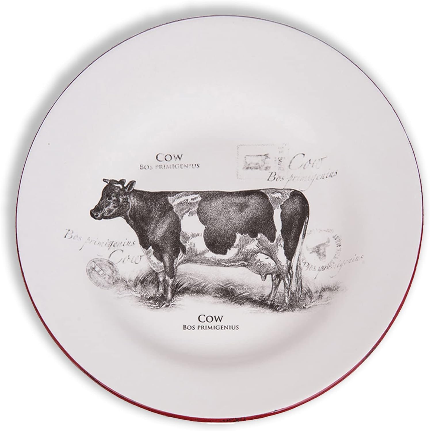 Amazon.com | GALLERIE II Cow 8 Inch White Salad Plate Set Of 4 ...