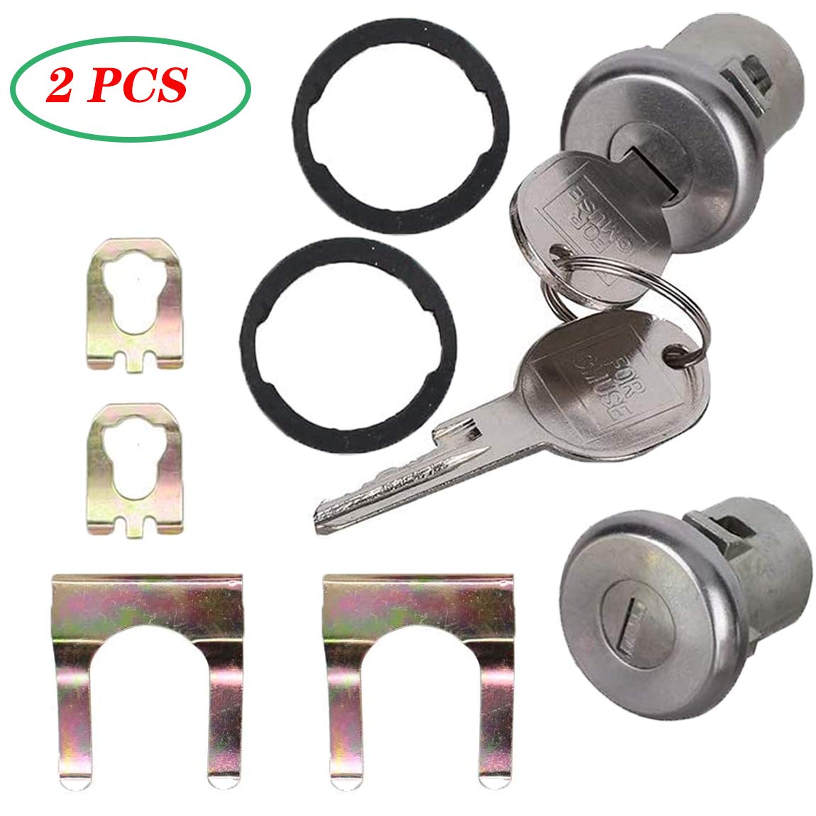 Snapklik.com : 2PCS Door Lock Cylinder Set Front Left/Right,Compatible