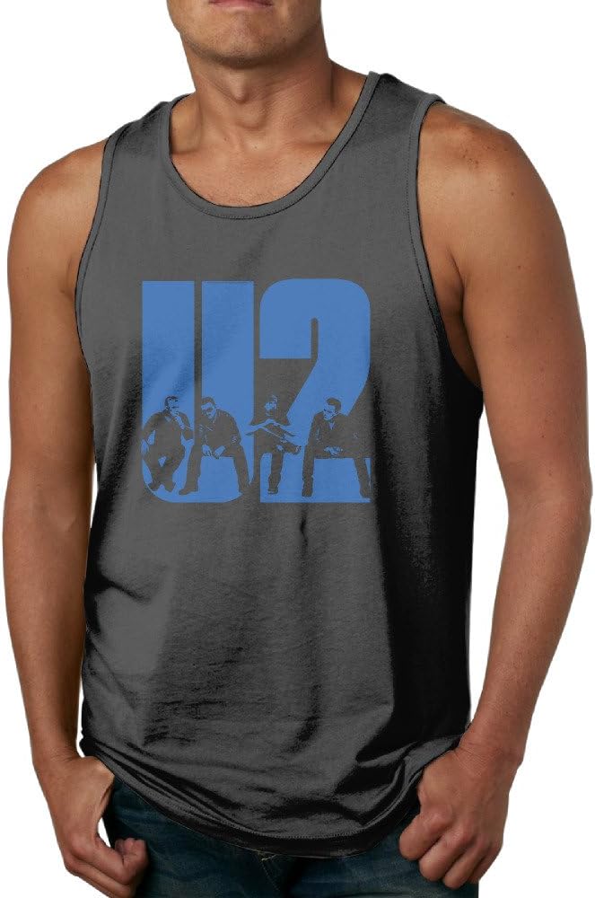 Amazon.com: A-Lin Men's U Too Band Logo Blue Jersey Tank Top Black ...