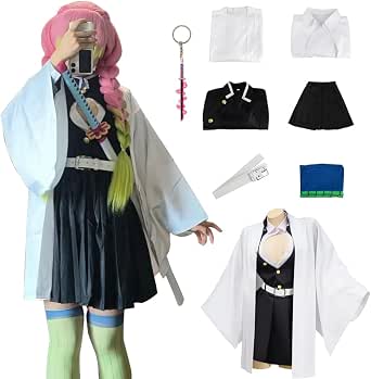 Amazon.com: JEQHOZ Anime Kanroji Mitsuri Cosplay Mitsuri Costume Black ...