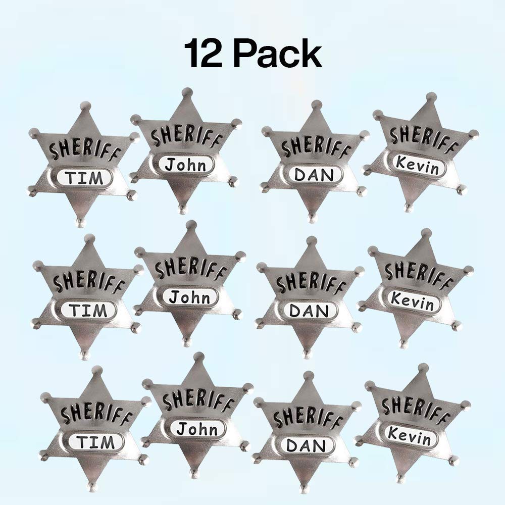 Buy Kicko Metal Deputy Sheriff Badge - Pack of 12 Personalized Officer ...