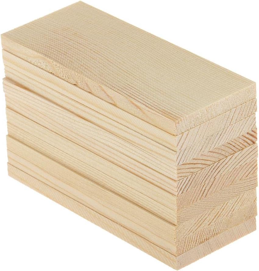 10 Pieces Blank Natural Pine Wood Rectangle Boards Panel Wooden Pieces ...