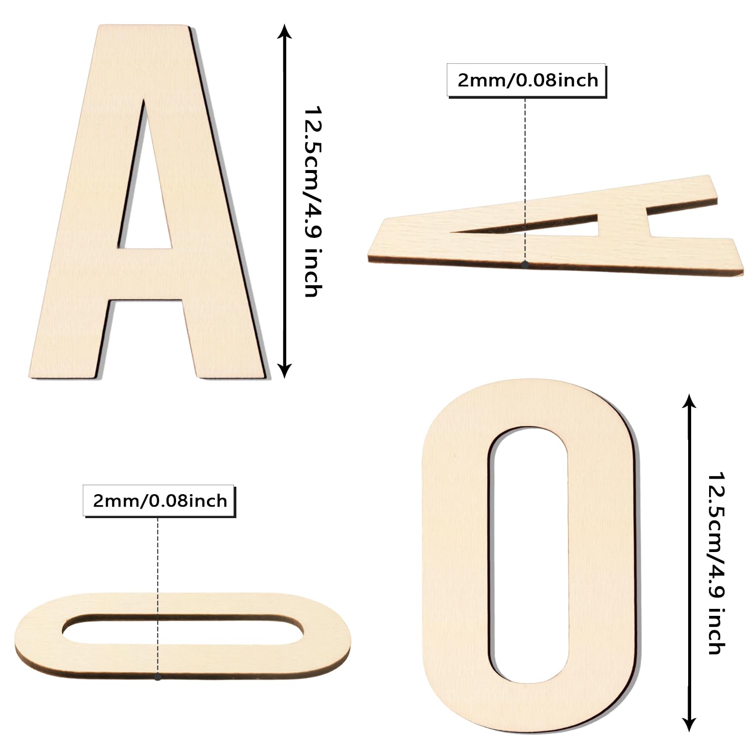 Snapklik.com : 108 Pcs Wooden Letters 5 Inch For Crafts, Small Wood ...