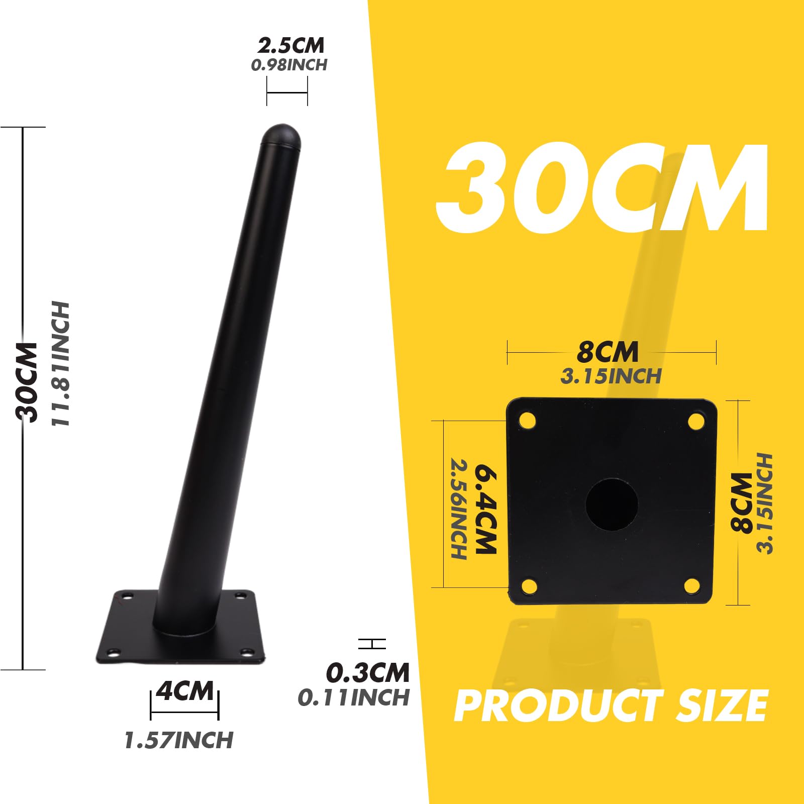 Zllzpzd Table Legs Metal Black,Slanted Furniture feet,Table Legs Metal ...