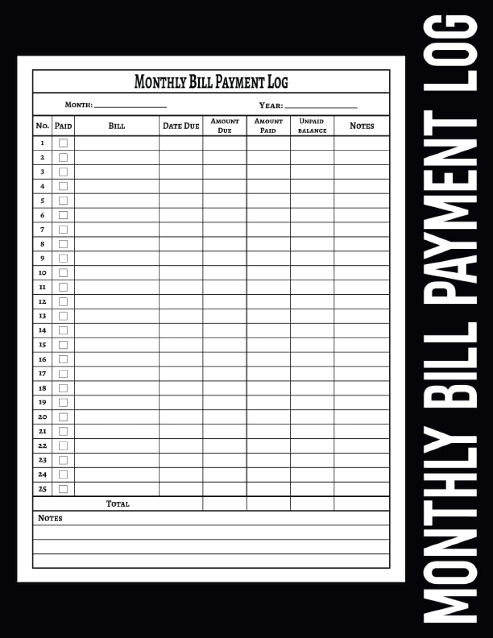 Buy Monthly Bill Payment Log.: Monthly Bill Planner and Organizer. Bill ...