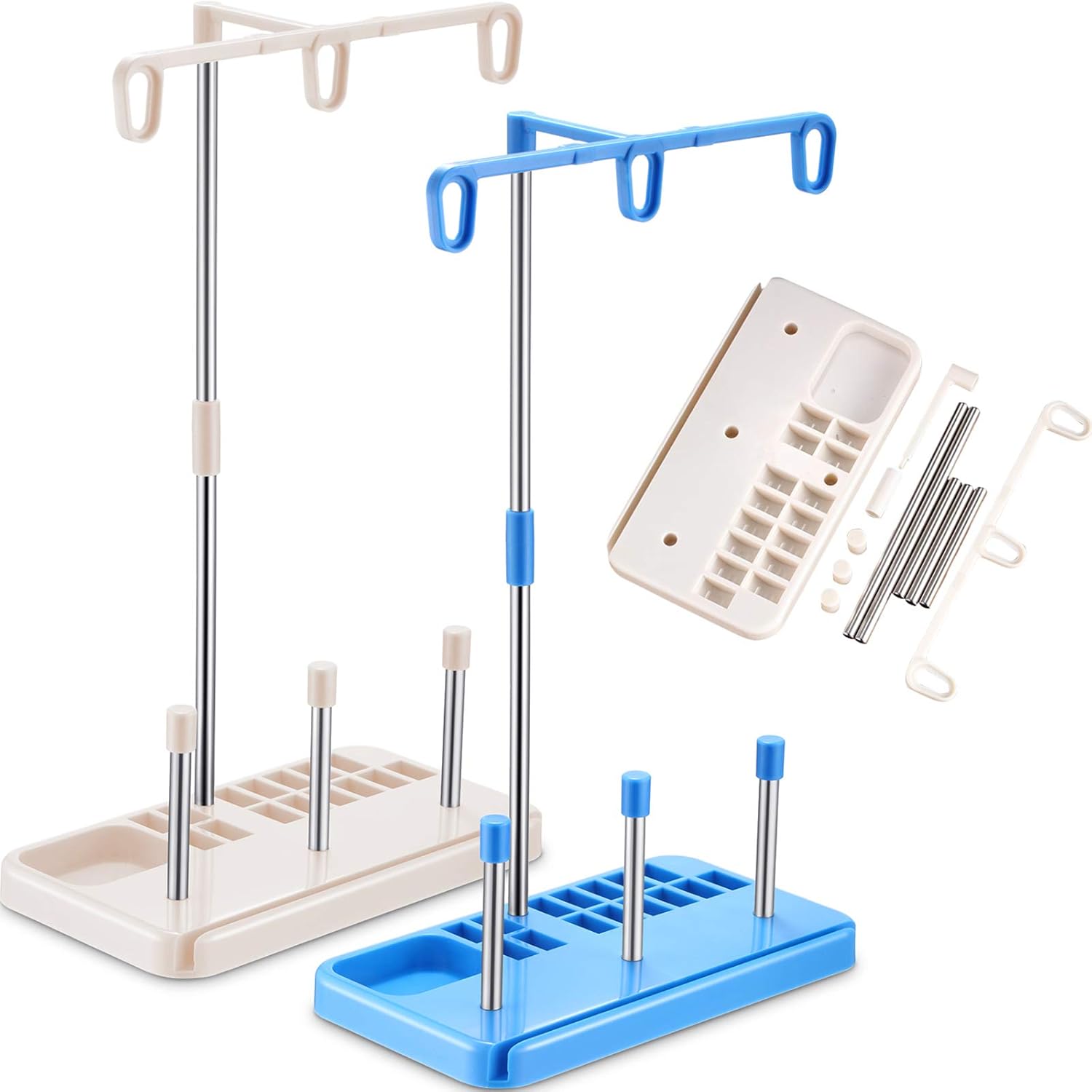 Amazon.com: 2 Pieces Light Weight Thread Stand 3 Spools Holder Sewing ...