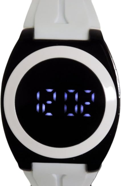 Audel Touchscreen LED Watch White Silicone Band, Black Case, White Face ...