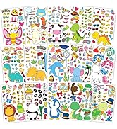 Amazon.com: 15 Sheets Make a Face Stickers Girl Stickers Kids Toddlers ...