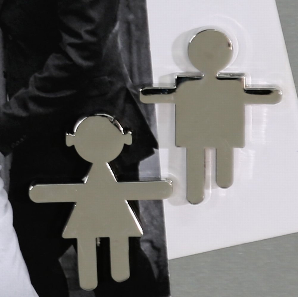 Amazon.de: Magnet Girl+Boy silber glänzend 2tlg.Set