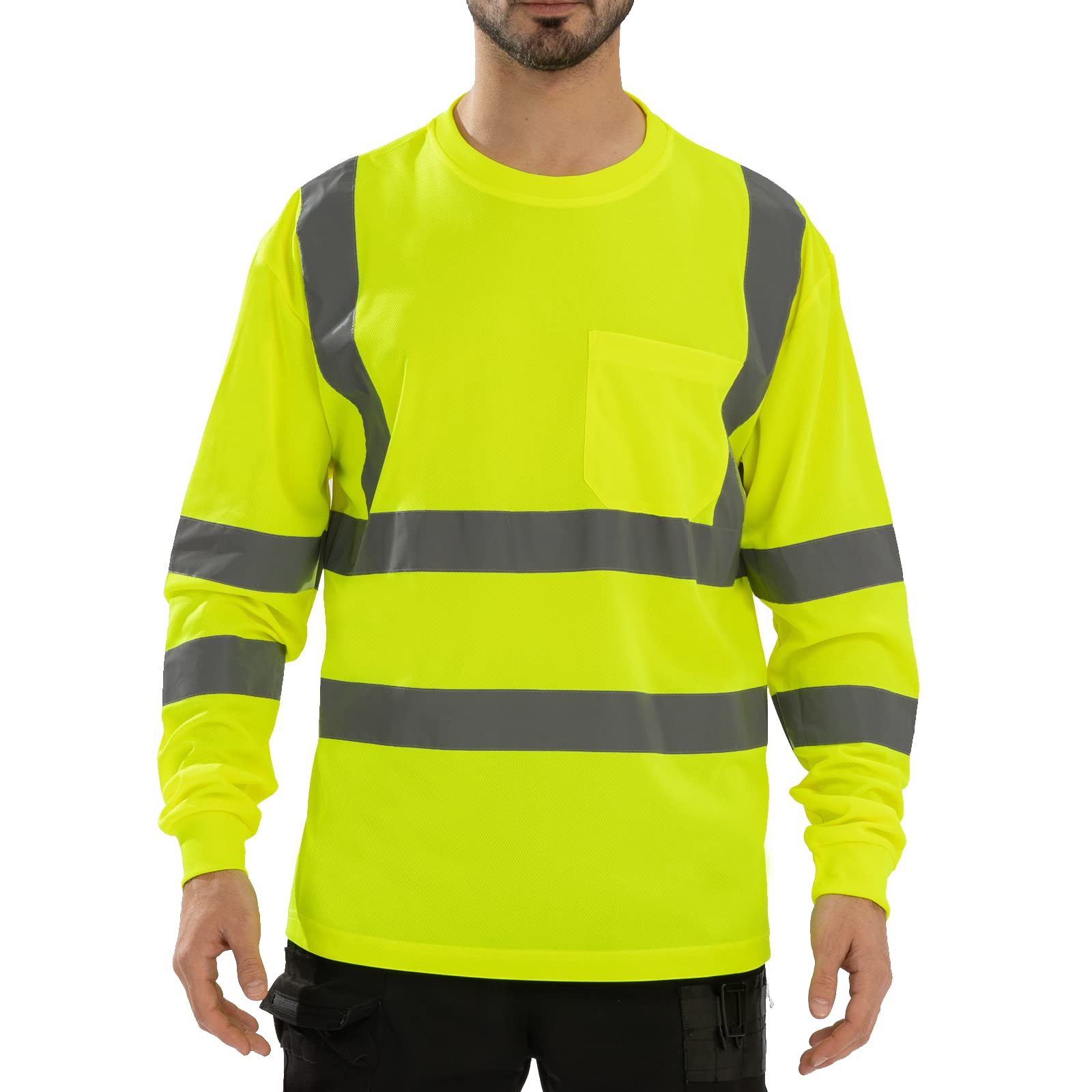 High Visibility Men's Shirt - High Visibility Reflective Men's T Shirt ...
