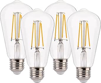 Anbujude Dimmable LED Edison Bulbs 100W Equivalent, 8W ST58 Vintage LED Filament Edison Light ...