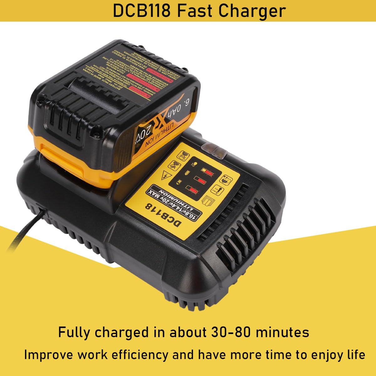 DCB118 for Dewalt Battery Charger Fast Charger Station for Dewalt ...