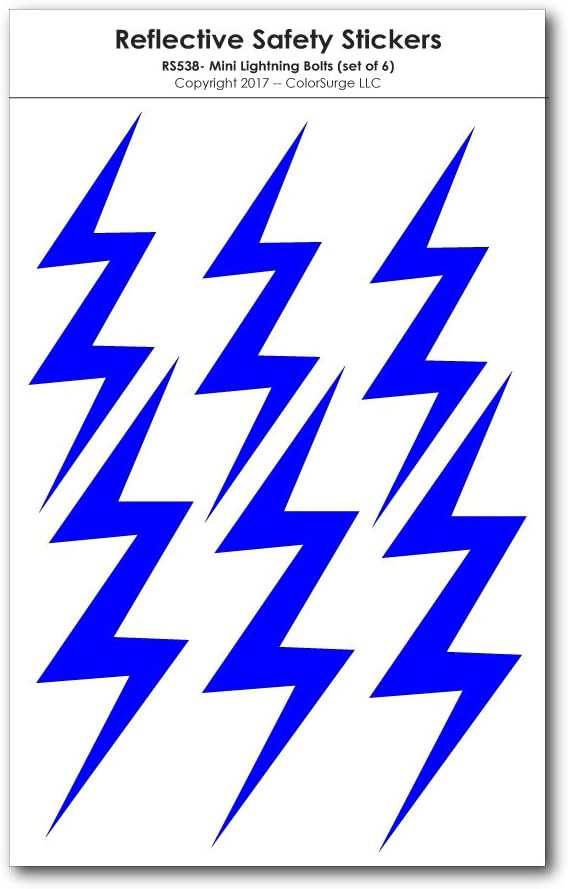 Amazon.com: COOLHUBCAPS Mini Lightning Bolts Reflective Decals (Blue ...