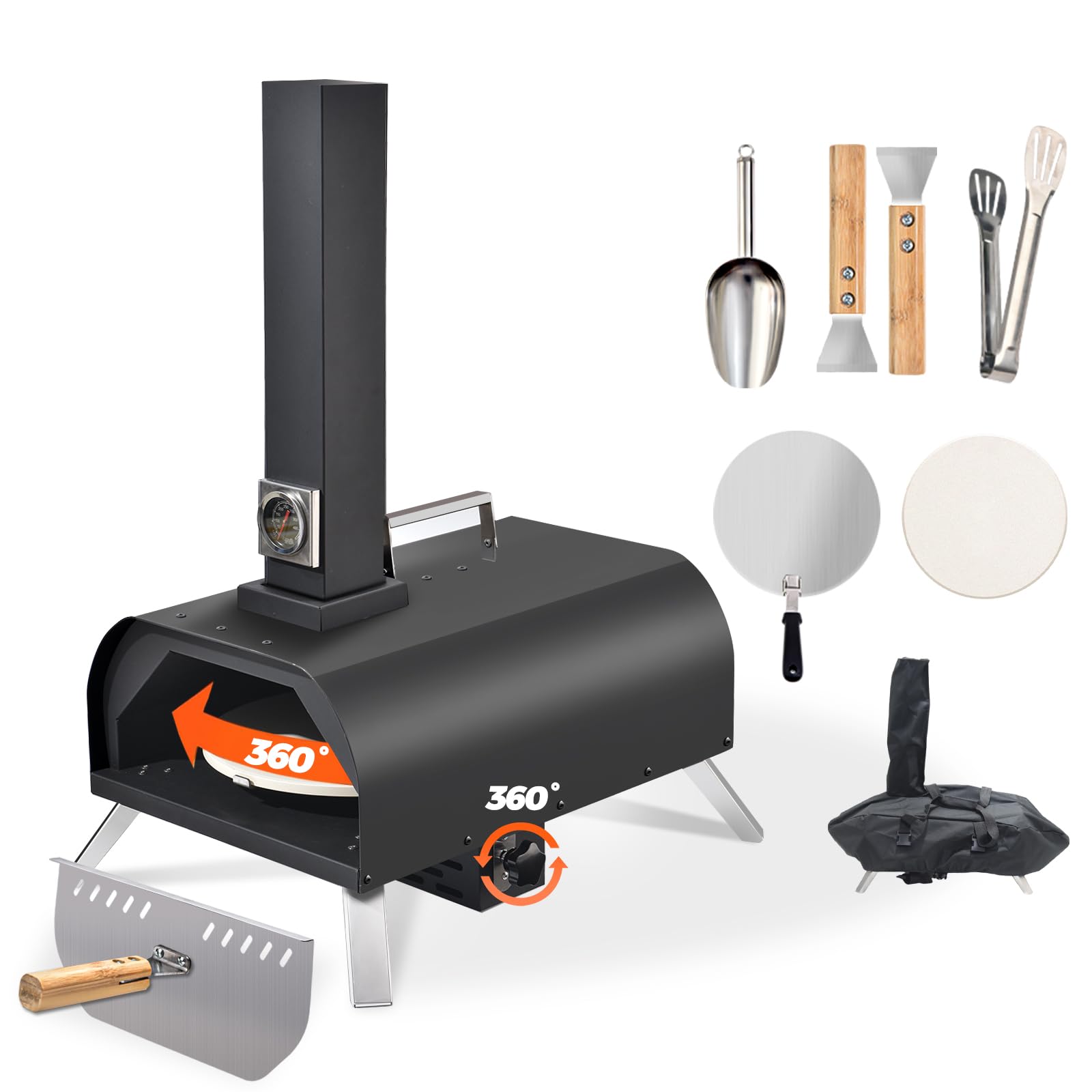 Amazon.com: 1112 Temp Pizza Oven Rotating Pizza Stone 360 ℃ Outdoor ...