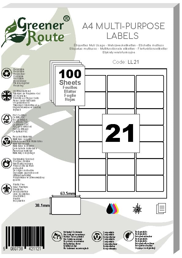 [Pack of 100 Sheets, 2100 Labels] 21 Multi-Purpose Address Labels per ...