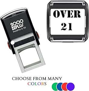 Amazon.com : Hand Stamps Over 21 Self Inking Stamp | Hand Stamps for ...