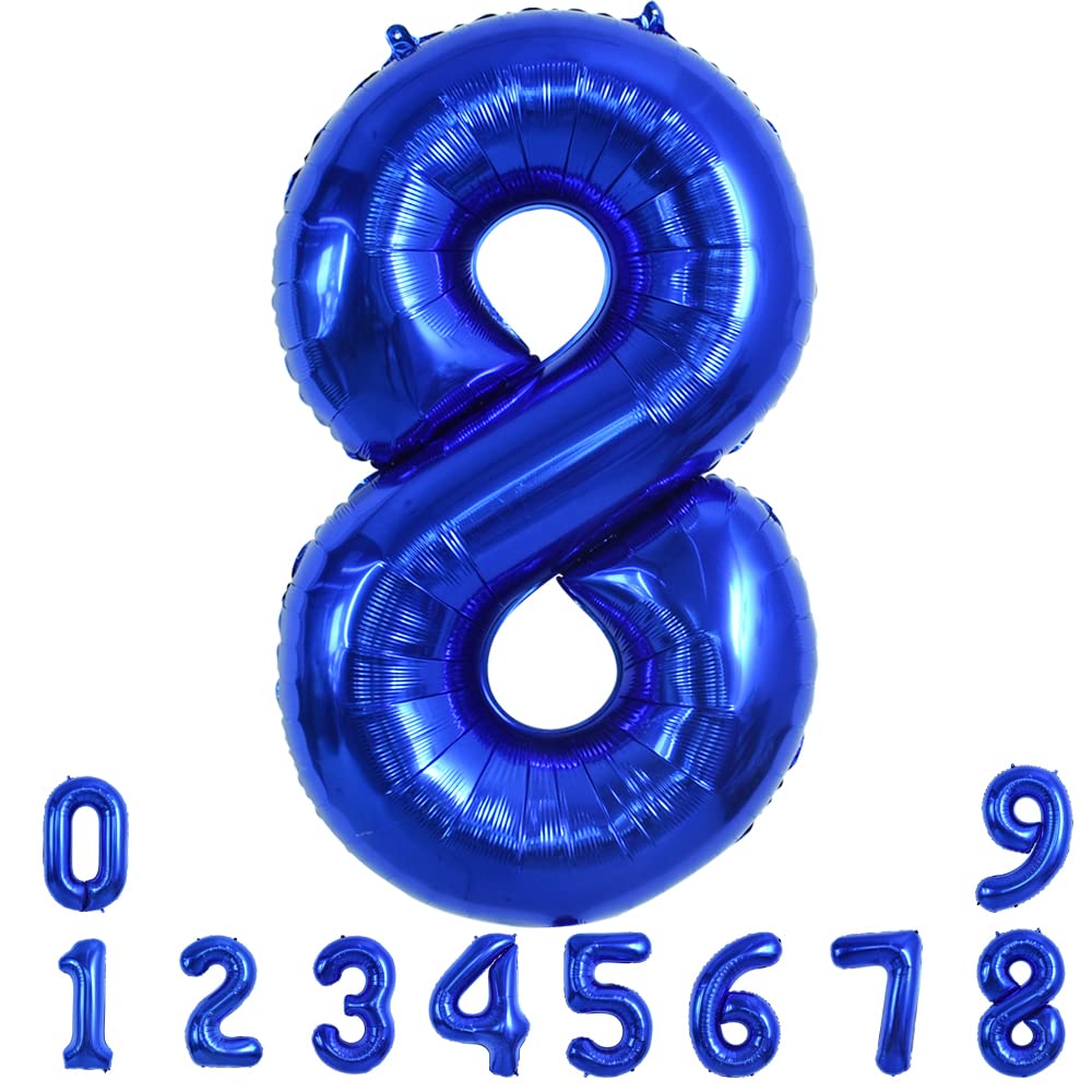 Amazon.com: TONIFUL 40 Inch Navy Blue Number 8 Balloon Foil Mylar Large ...
