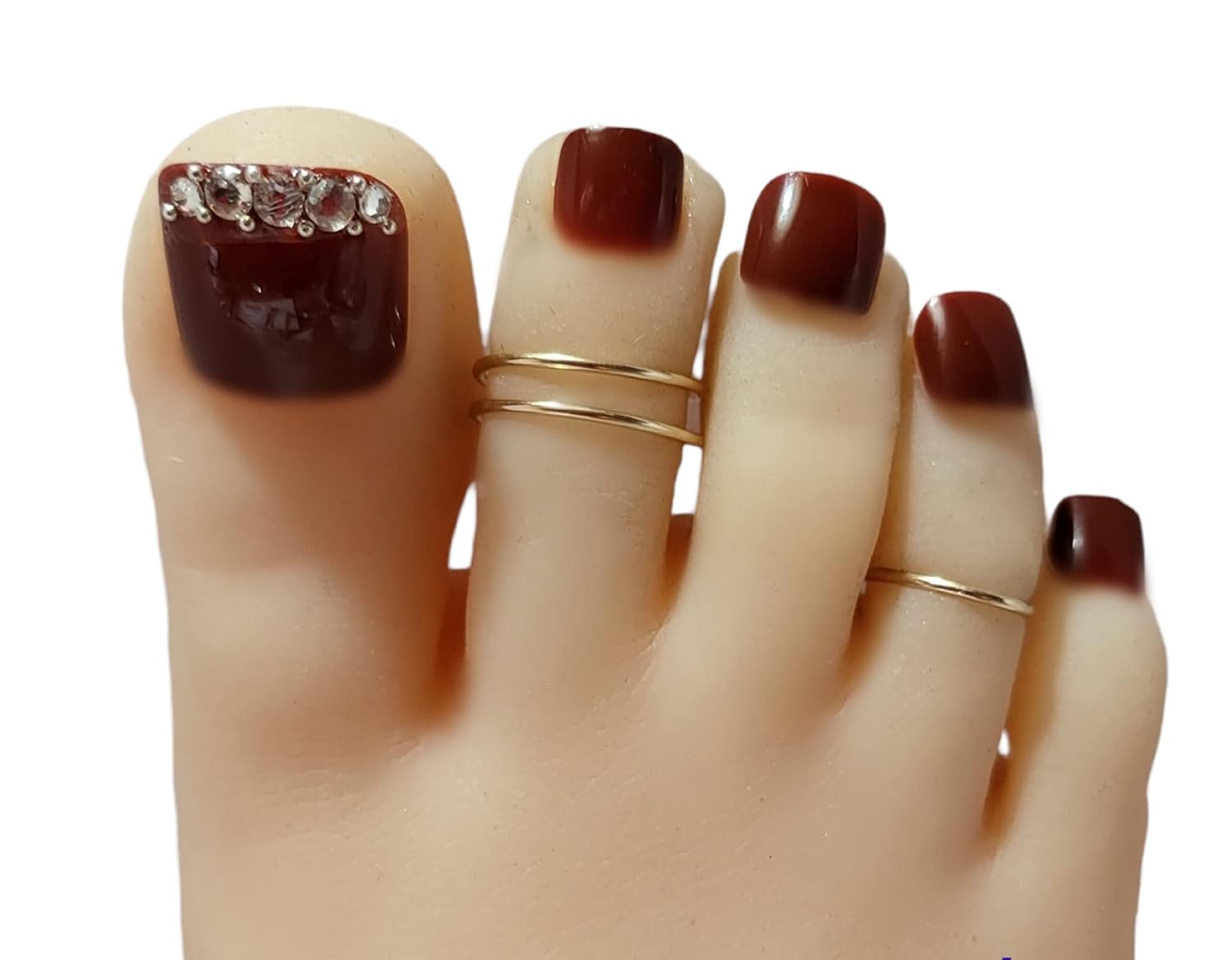 Amazon.com: Gold Toe Ring, 14k Gold Filled 2 Rings, Toe Rings ...