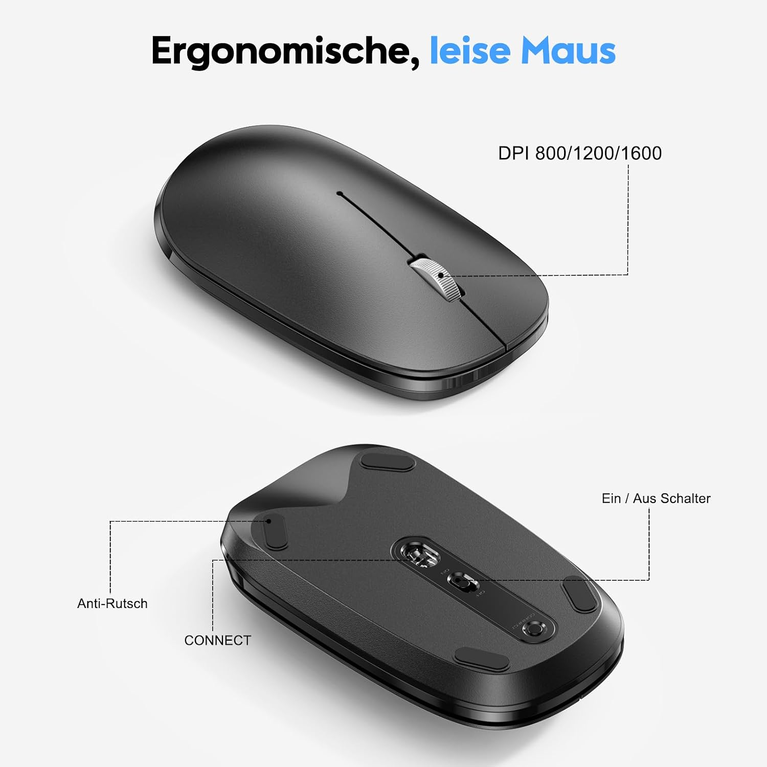 OMOTON Tastatură și Mouse Bluetooth pentru Mac, QWERTZ fără