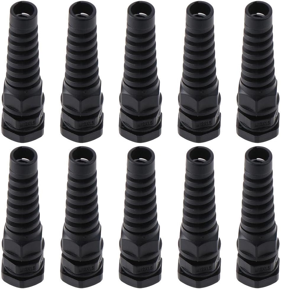 Urjumpea 10Pcs Strain Relief Cord Connector Cable Black Nylon Joint ...
