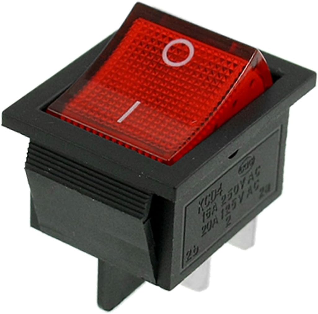 Amazon.com: uxcell Red Light DPST ON/OFF Snap in Boat Rocker Switch 16A ...