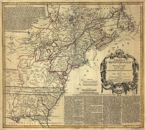 1756 Map America Septentrionalis a Domino d'Anville in Galliis edita ...