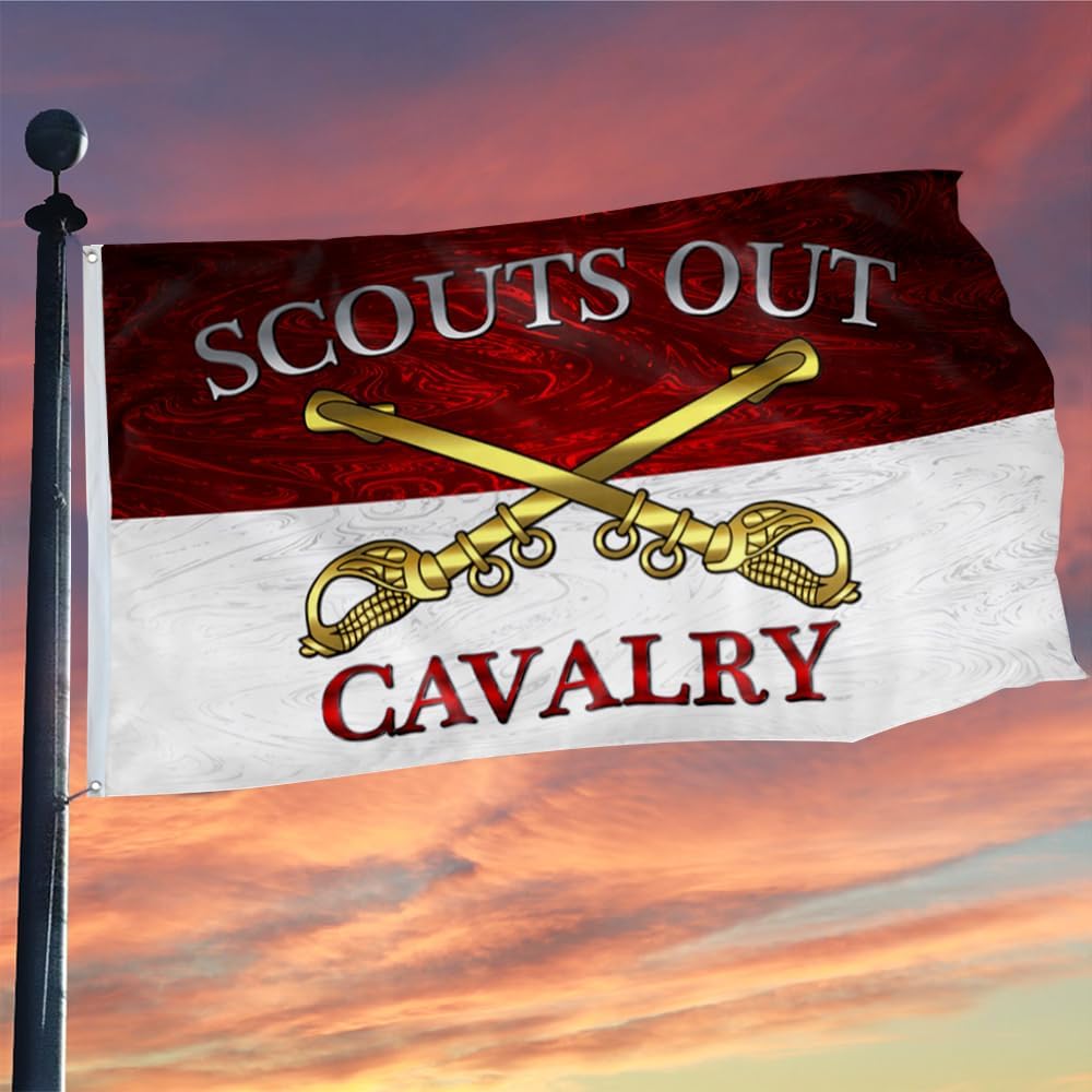 Amazon.com : Fyon Custom Armored Cavalry Guidon flag Cross Sabers flags ...