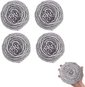 Amazon.com: Scourer Steel Wool Scrubber 4 pcs, 1 Pcs-60 g, Giant Steel ...