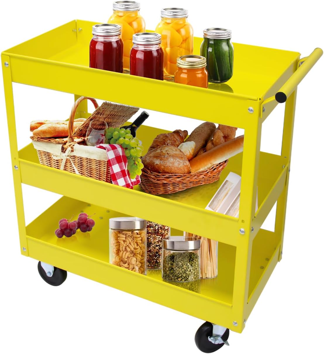 Amazon.com: Generic 3 Tier Utility Service Cart 400 lbs, Steel Rolling ...