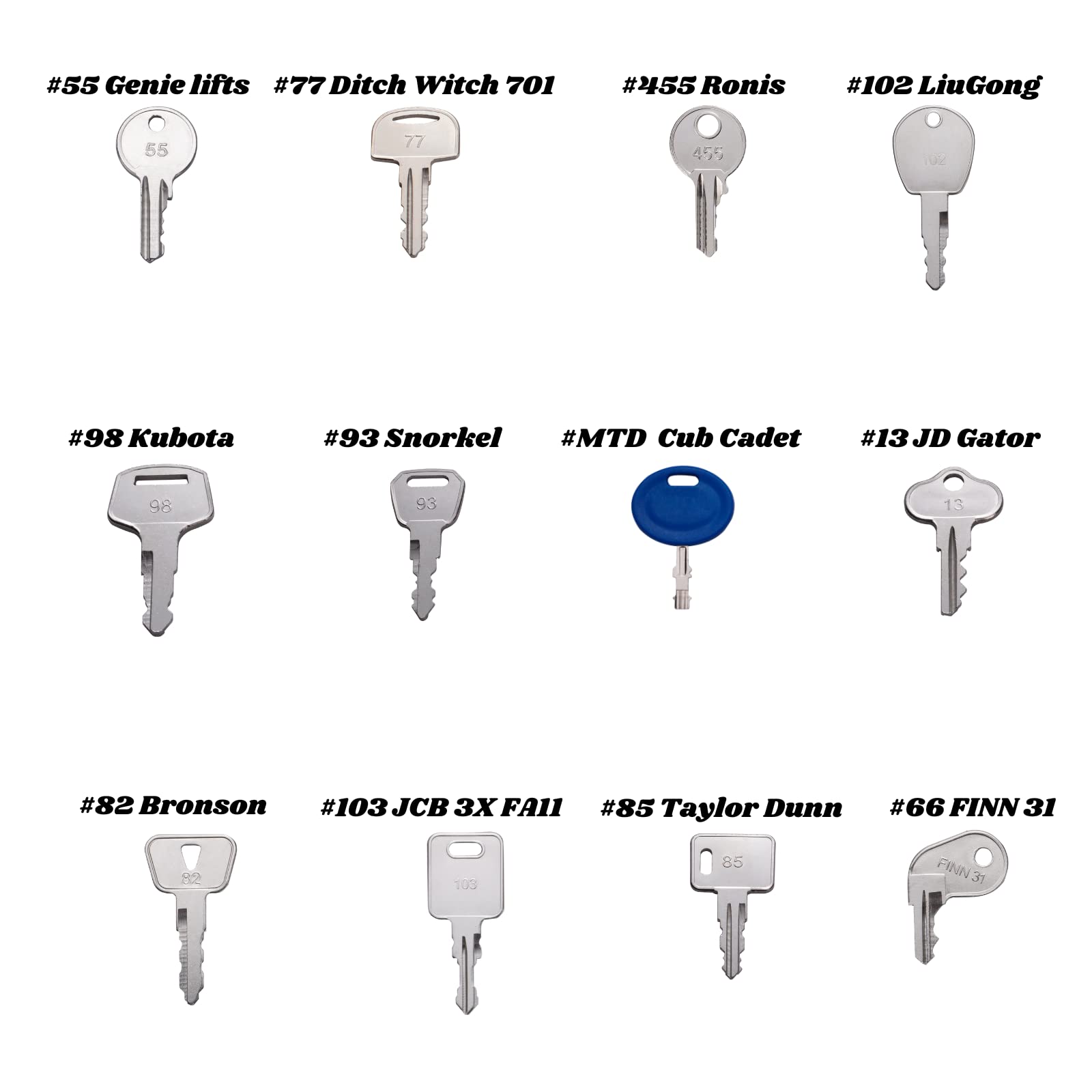 Buy WAH LIN PARTS 67 Heavy Equipment Keys Master Set Fits Bobcat,CASE ...