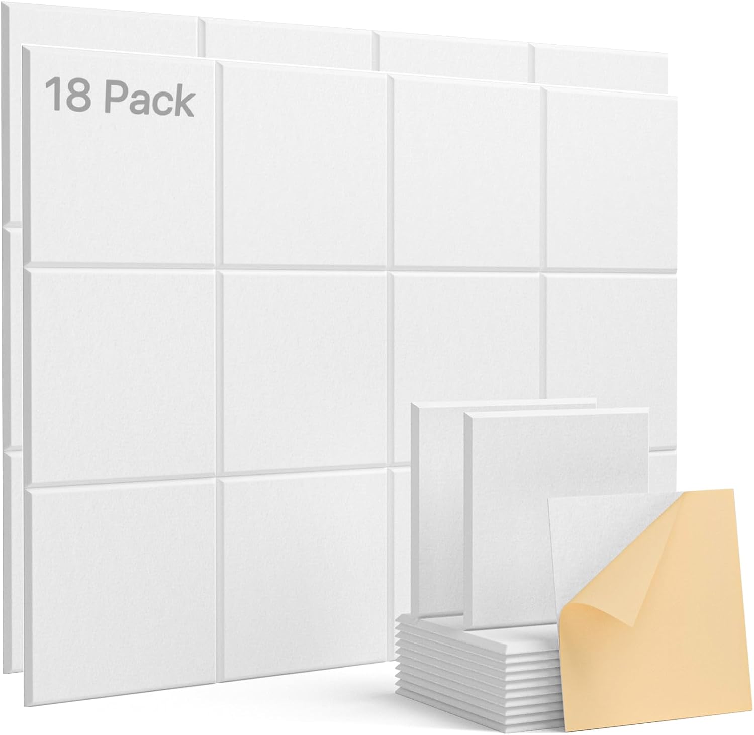 Amazon.com: Acoustic Panels 18 Pack Square Soundproof Wall Panels Self ...