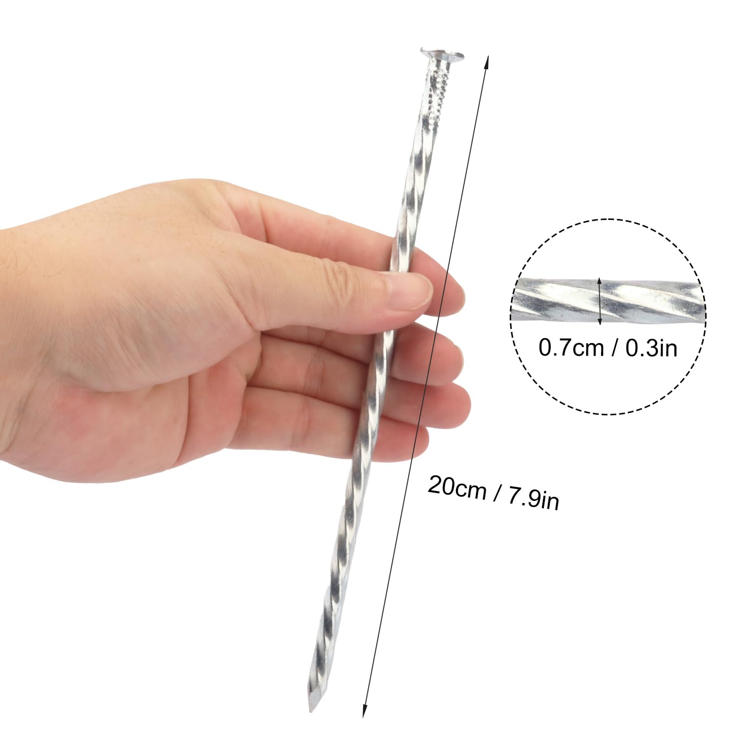 Snapklik.com : 60 PCS 8 Inch Spiral Metal Galvanized Landscape Spikes ...