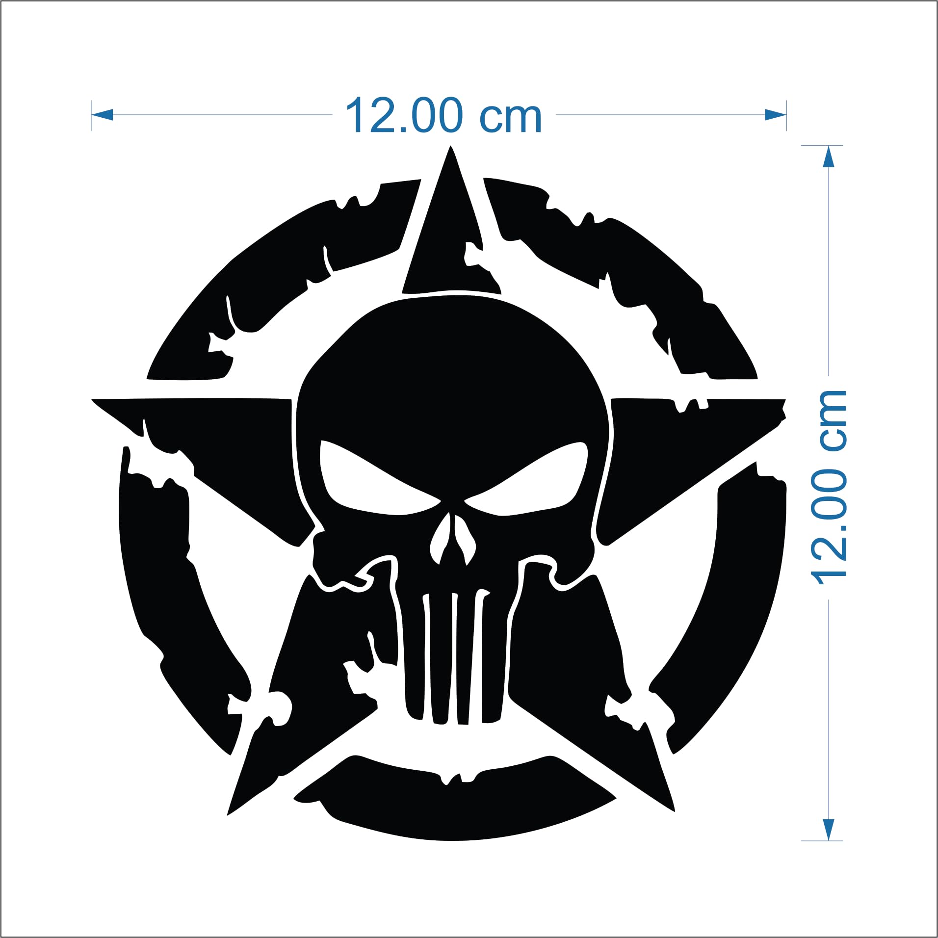 Australian Made Decal 2 X Punisher Skull Sticker Decal For Car, Laptop ...