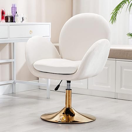 Amazon.com: Kmax Faux Fur Vanity Chair, Adjustable Soft Plush Shaggy ...