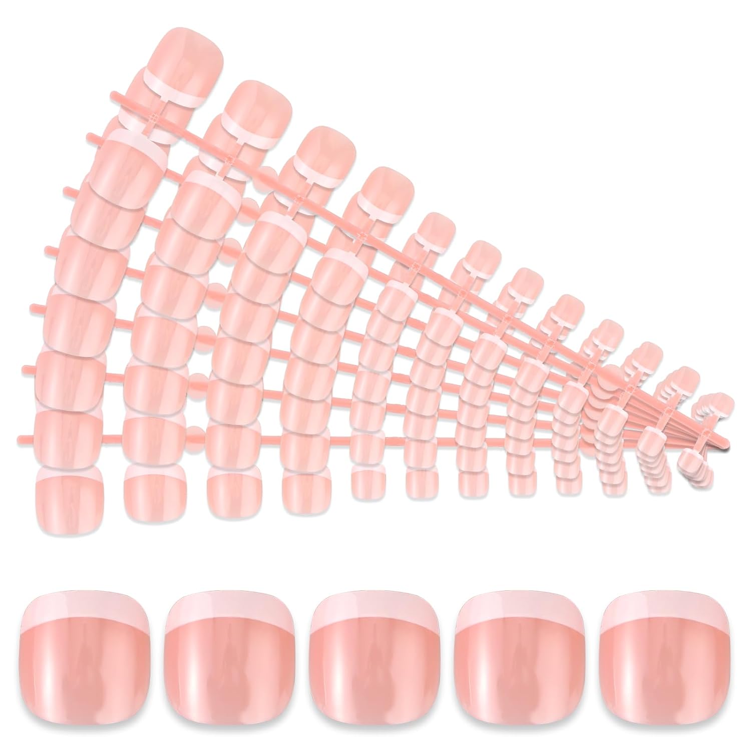 Amazon.com: French False Toe Nails, 140 PCS French Tip Press on ...