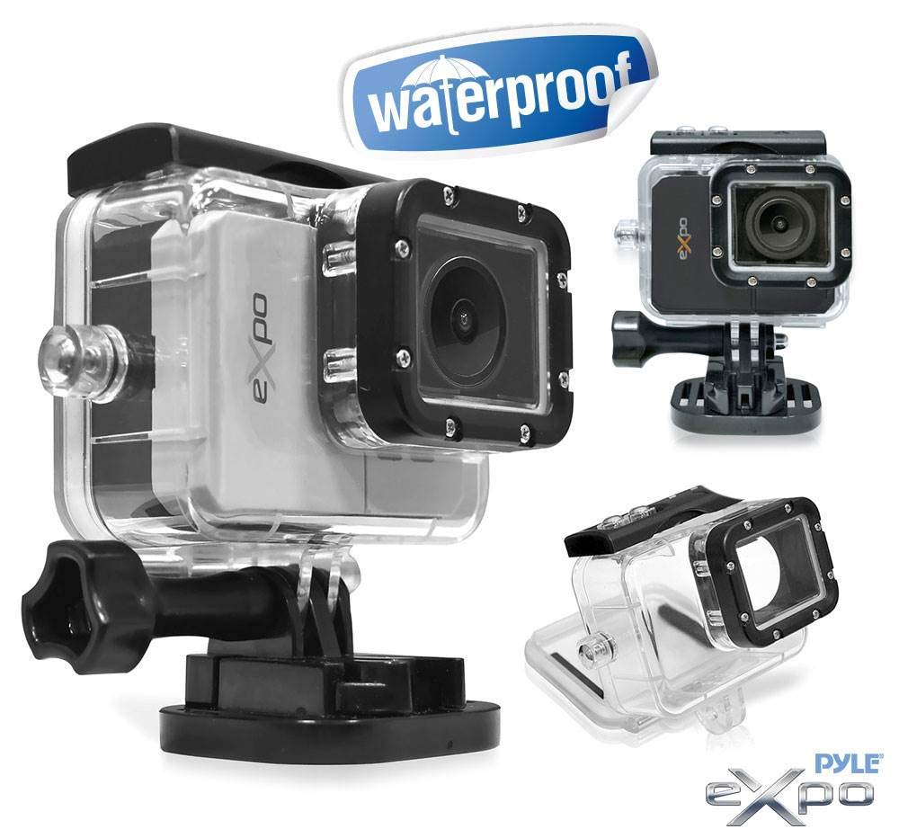 Helmet Camera Pyle Mini HD Sports Action Camera - 5.0 MP Waterproof Cam ...