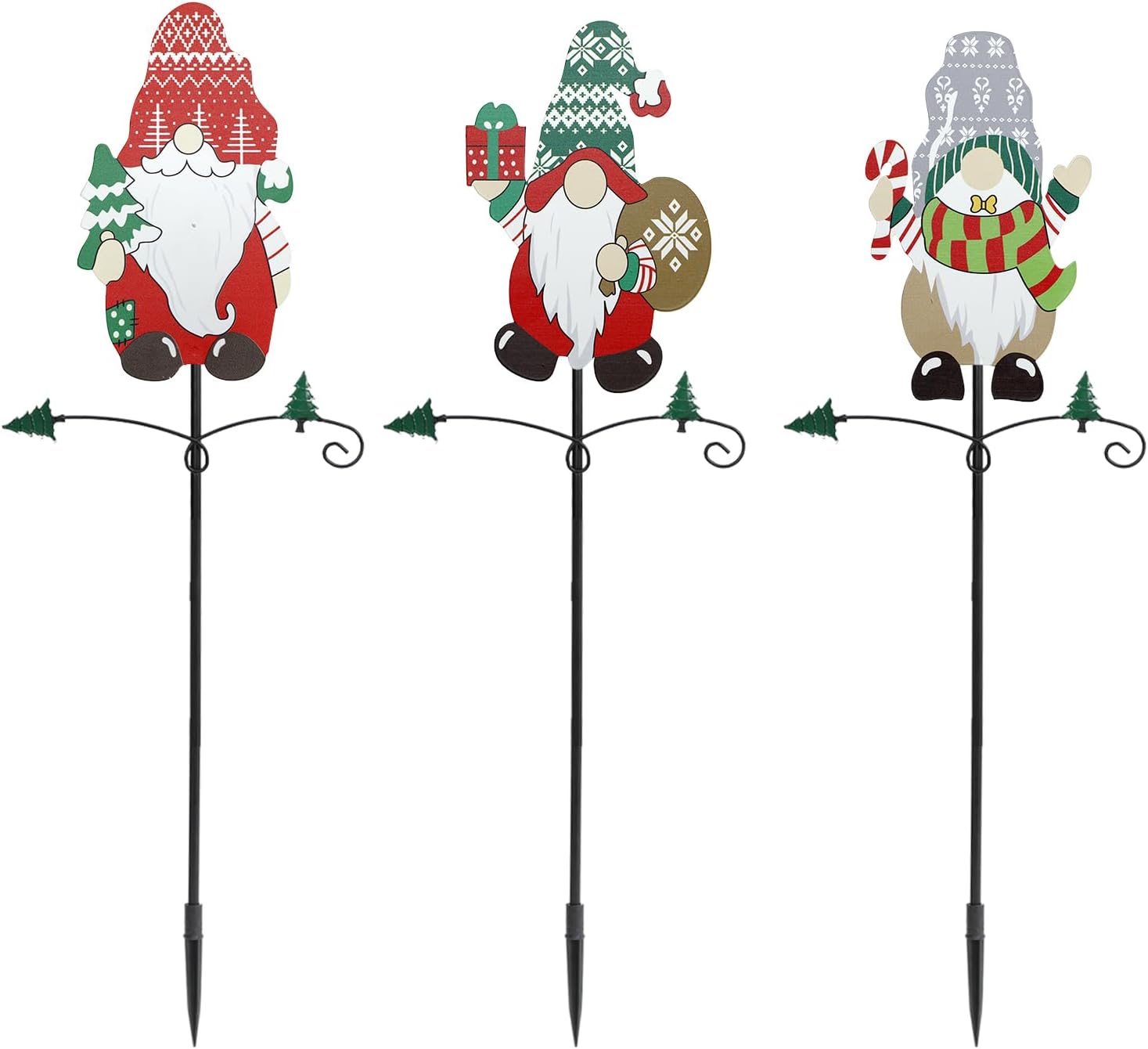 Amazon.com: 3 Pack Garden Decoration Stakes 26.7" Metal Yard Decor ...