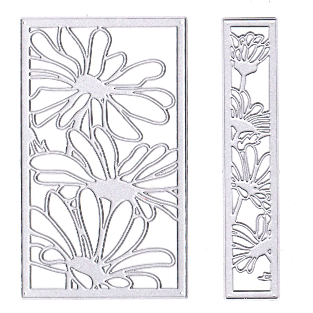 Amazon.com: ALIBBON 2Pcs Flower Frame Die Cuts for Card Making, Flower ...