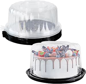 Amazon.com: EWAFILU 5pcs Round Cake Pies Carriers Plastic Disposable ...