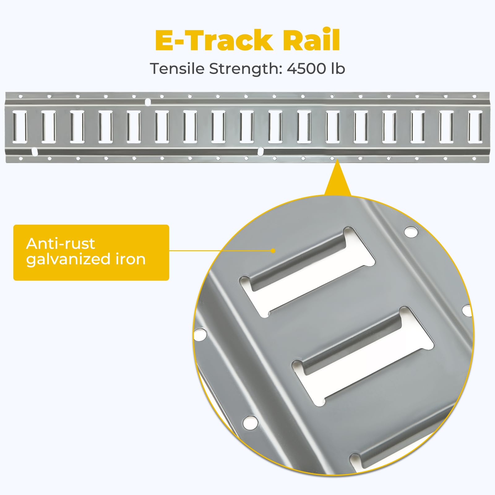 Snapklik.com : Trekassy E Track Tie-Down Rail Kits, 5ft Galvanized ...