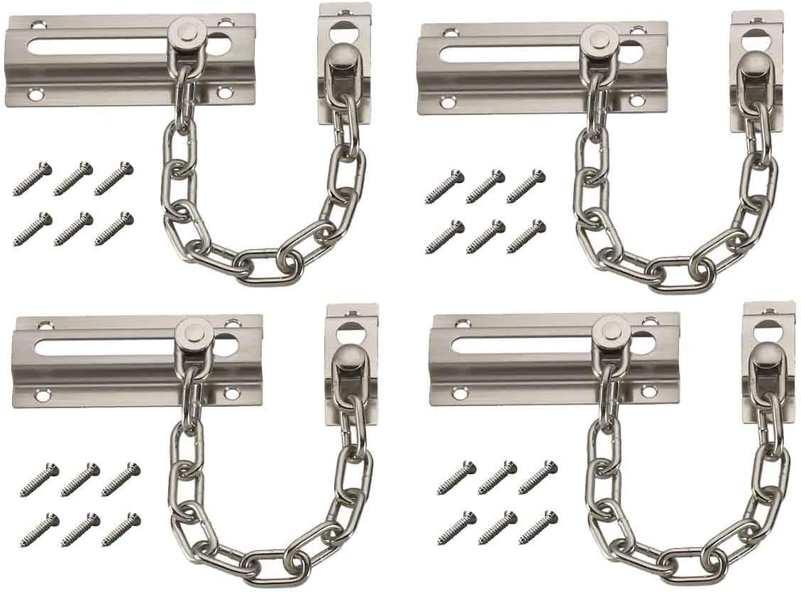 4PCS Handy Home Safety Burglarproof Door Chain Guard Security Lock ...