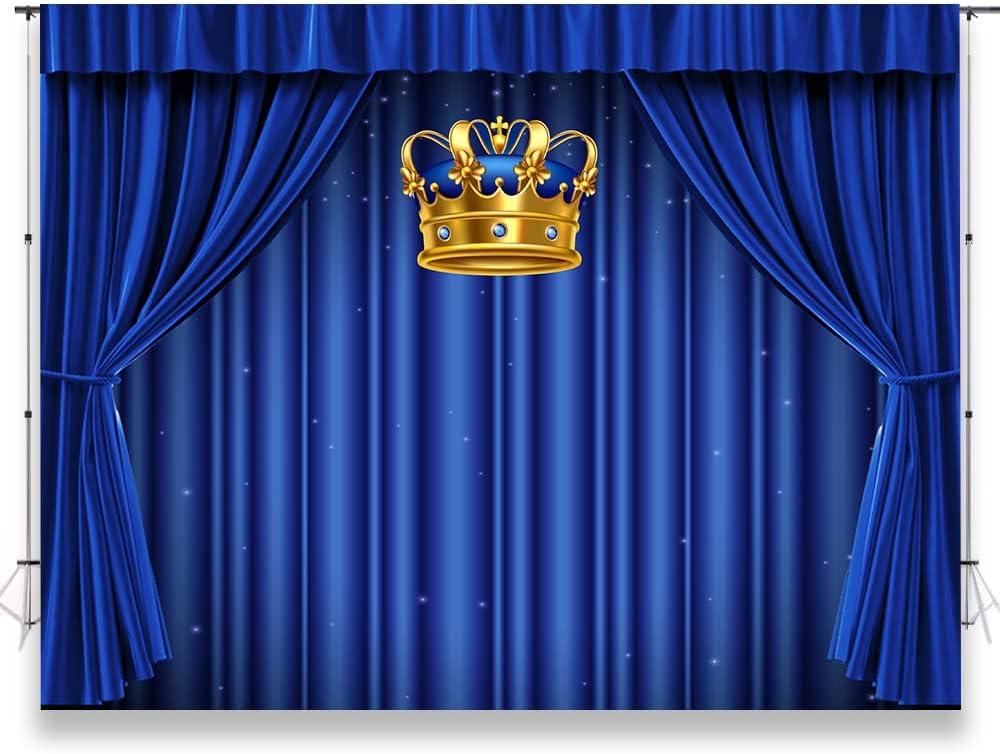 Amazon.com : KUKUSOUL 7x5ft Prince Birthday Party Backdrop Gold King ...
