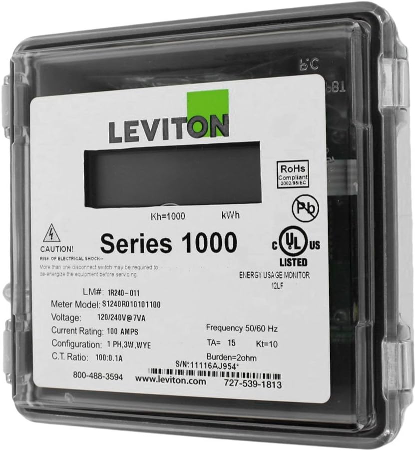 Leviton 1R480-41 Series 1000, Dual Element Meter, 277/480V, 2PH, 3W ...