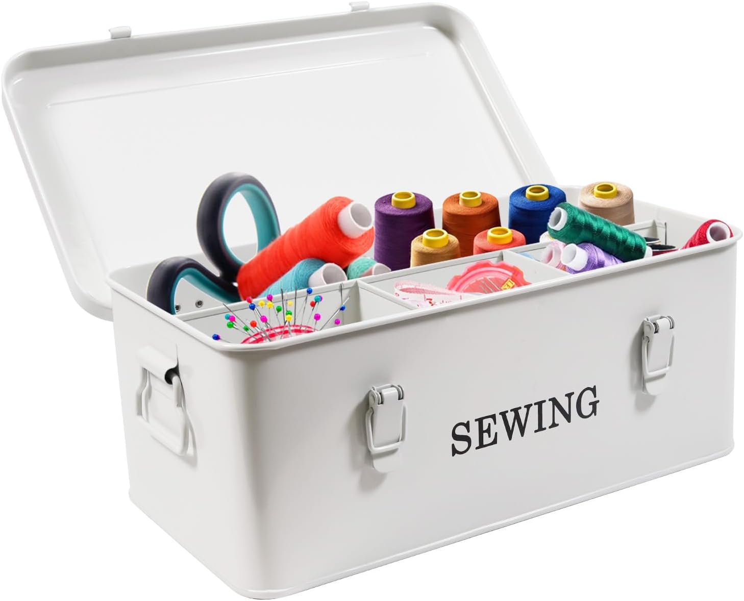 Amazon.com: Xbopetda Sewing Box, Sewing Organizer Box Metal, Sewing Kit ...