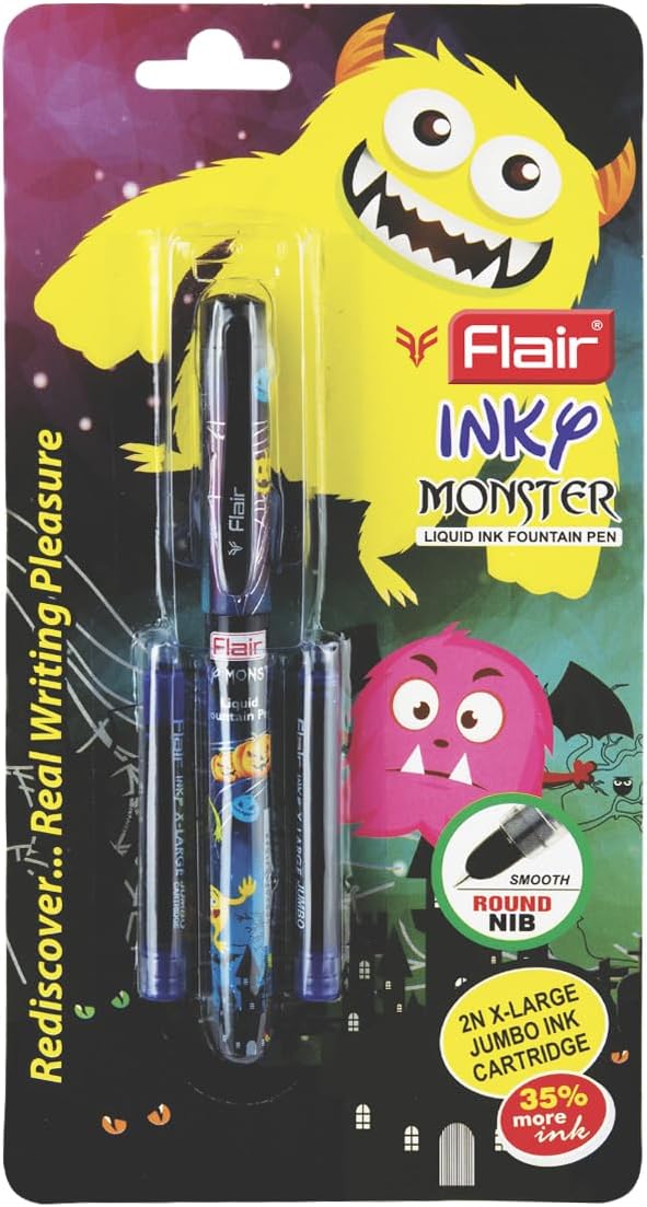 Amazon.com : FLAIR Inky Series Monster Liquid Ink Fountain Pen Blister ...