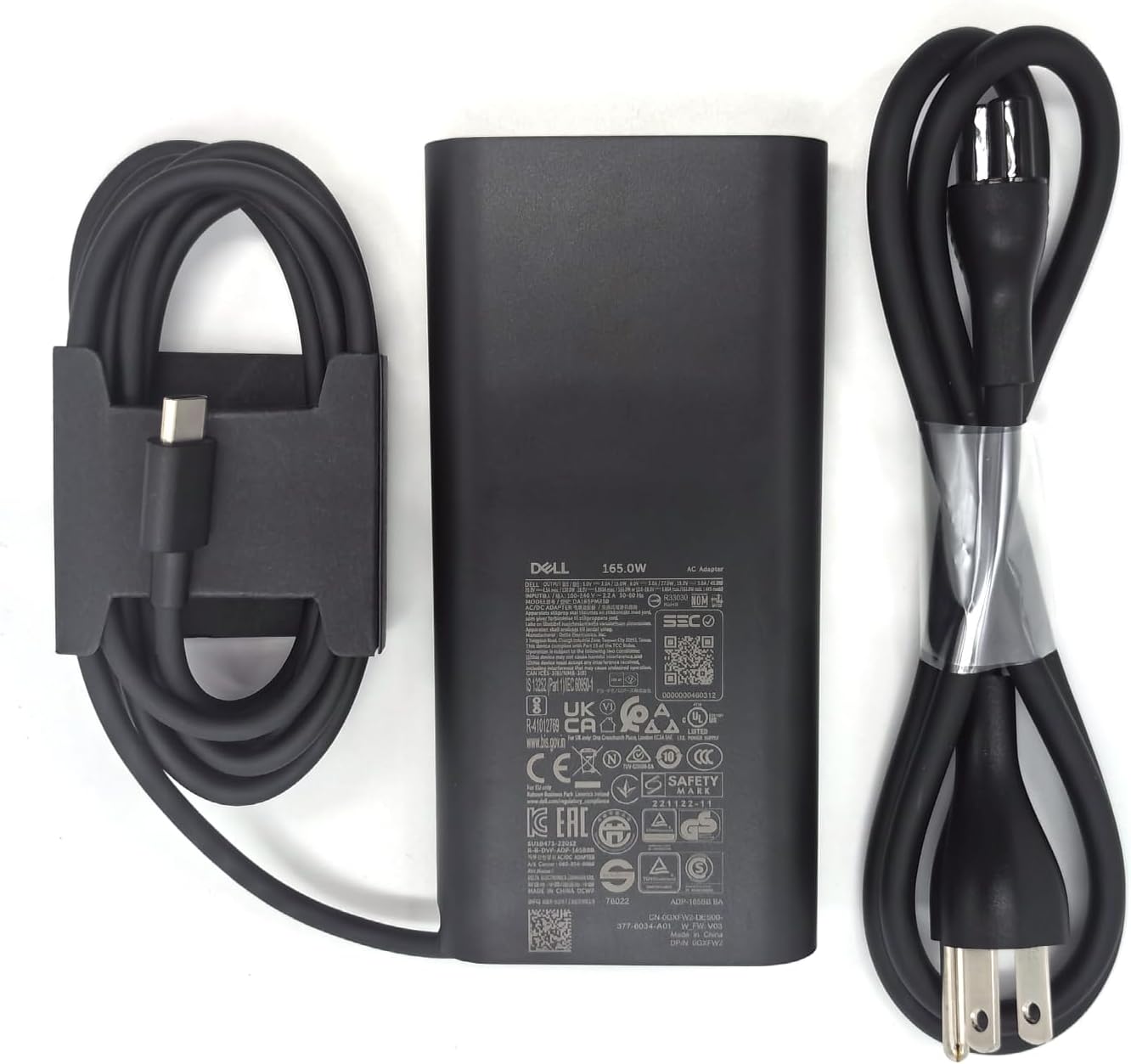 Amazon.com: Dell Laptop Charger GAN 165W Watt USB Type C AC Power ...