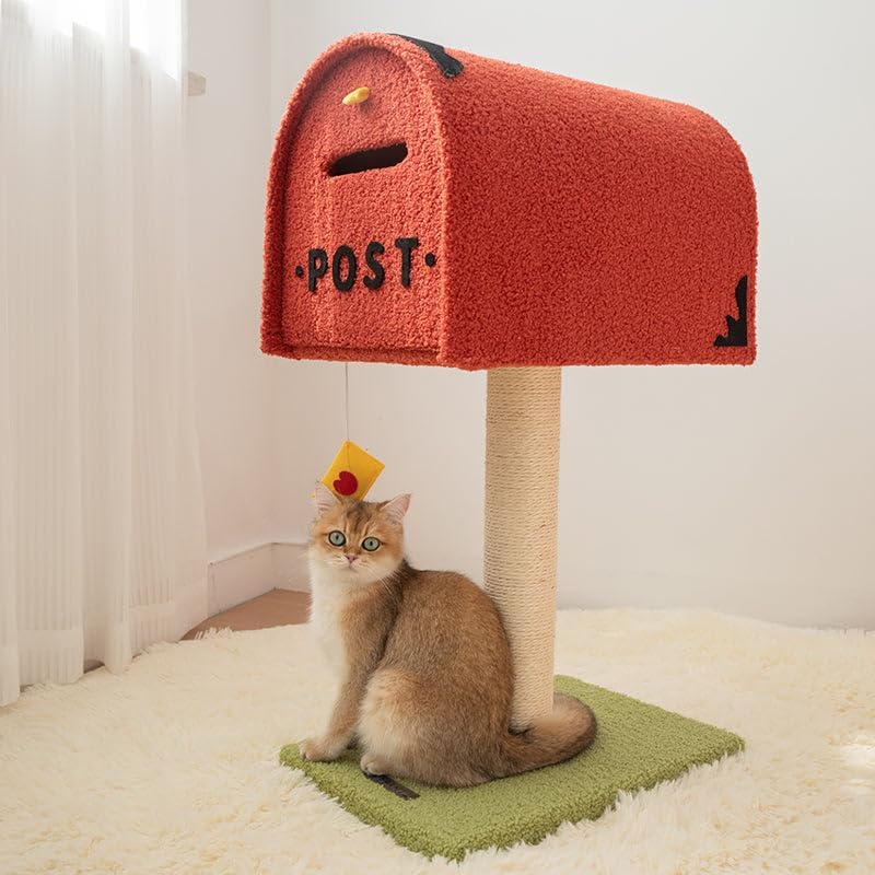 Amazon.com : Happy & Polly 31.1" Cat Tree Mailbox Cats Tower Condo with ...