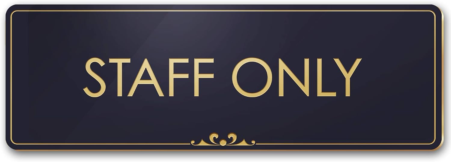 Amazon.com: Staff Only Sign, Black/Gold, Engraved, 3" x 9", Fade ...